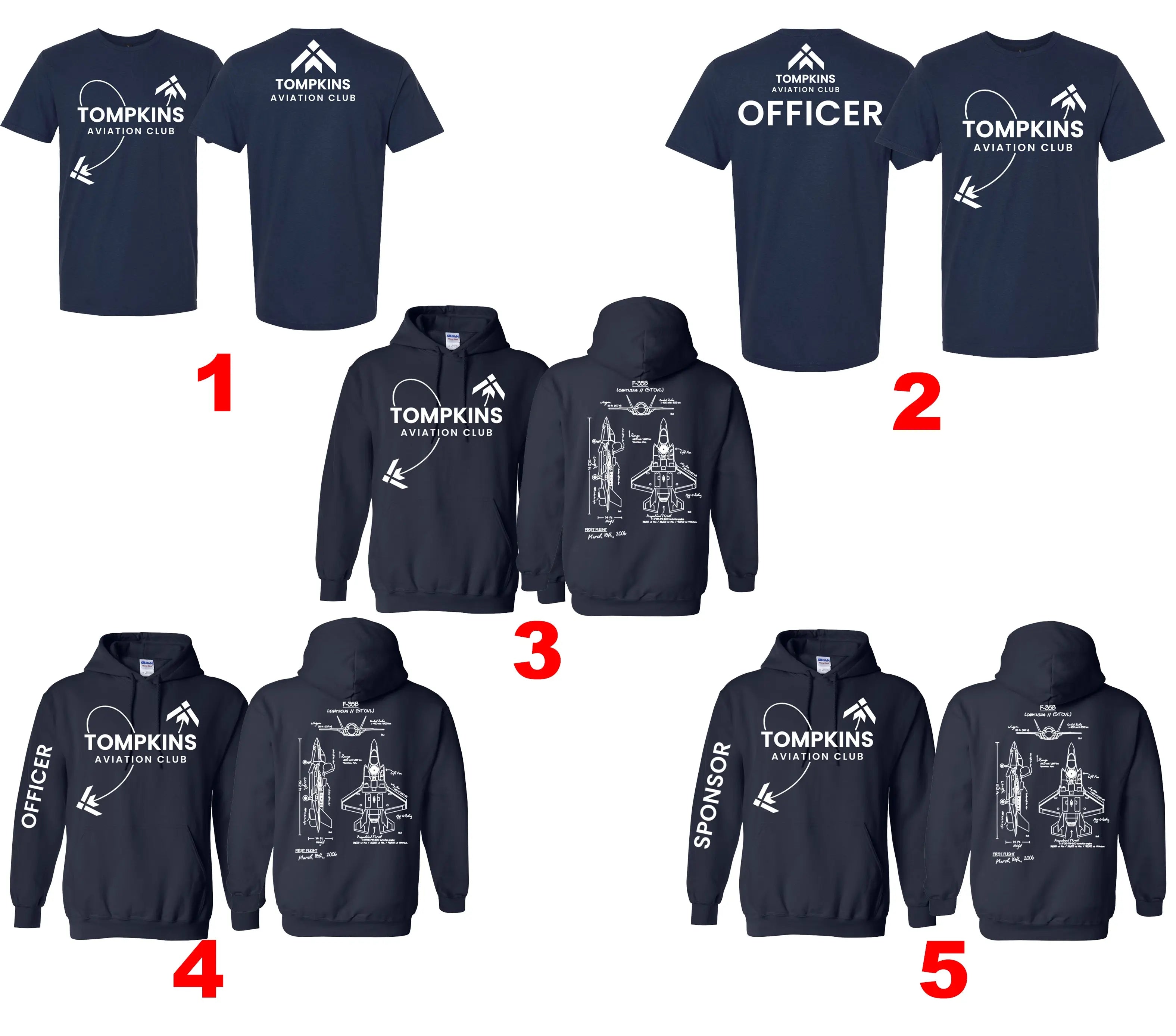 Tompkins High School Aviation Club Shirt and Hoodie